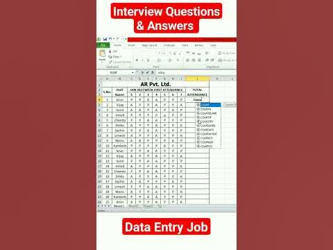 Excel Interview Question🔥🔥 | Countif Formula in Excel | Data Entry Job Interview Question | # ...