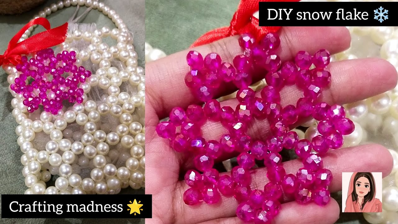 How to make a beaded snow flake/star | diy beaded star ⭐ | easy diy ...