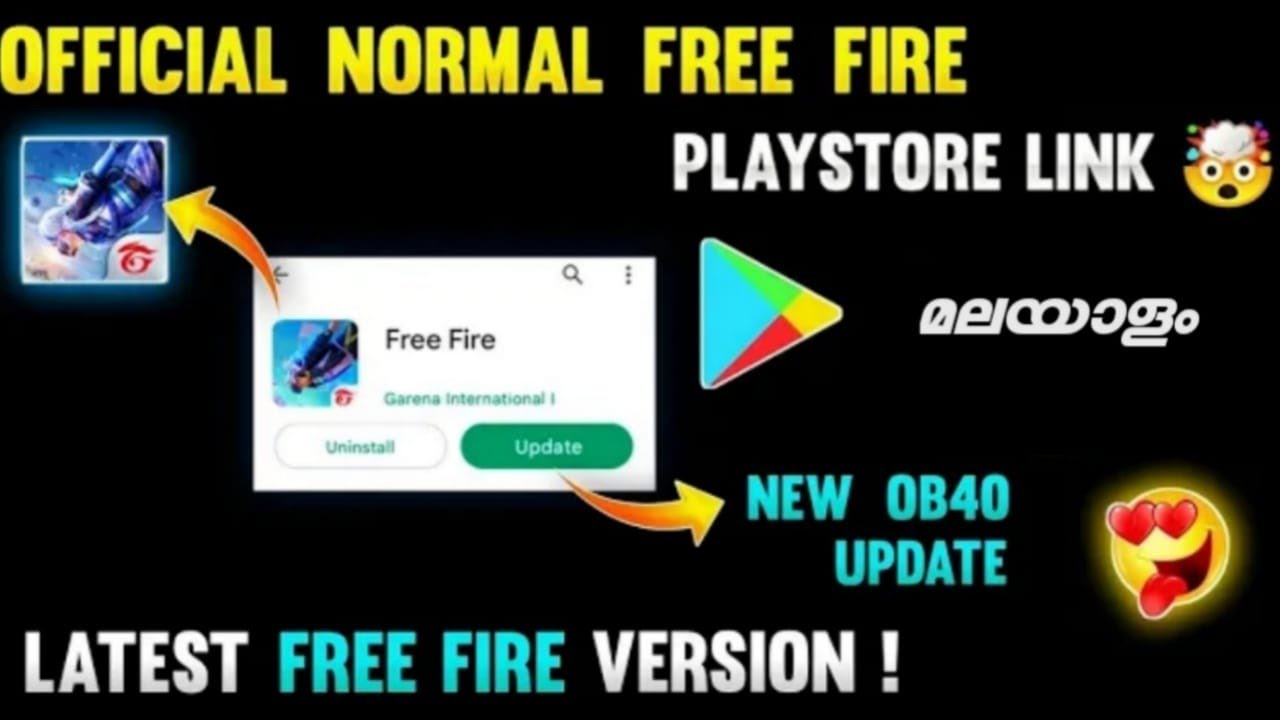 Official Normal Free Fire Download Link In Malayalam || Ob 40 Normal ...
