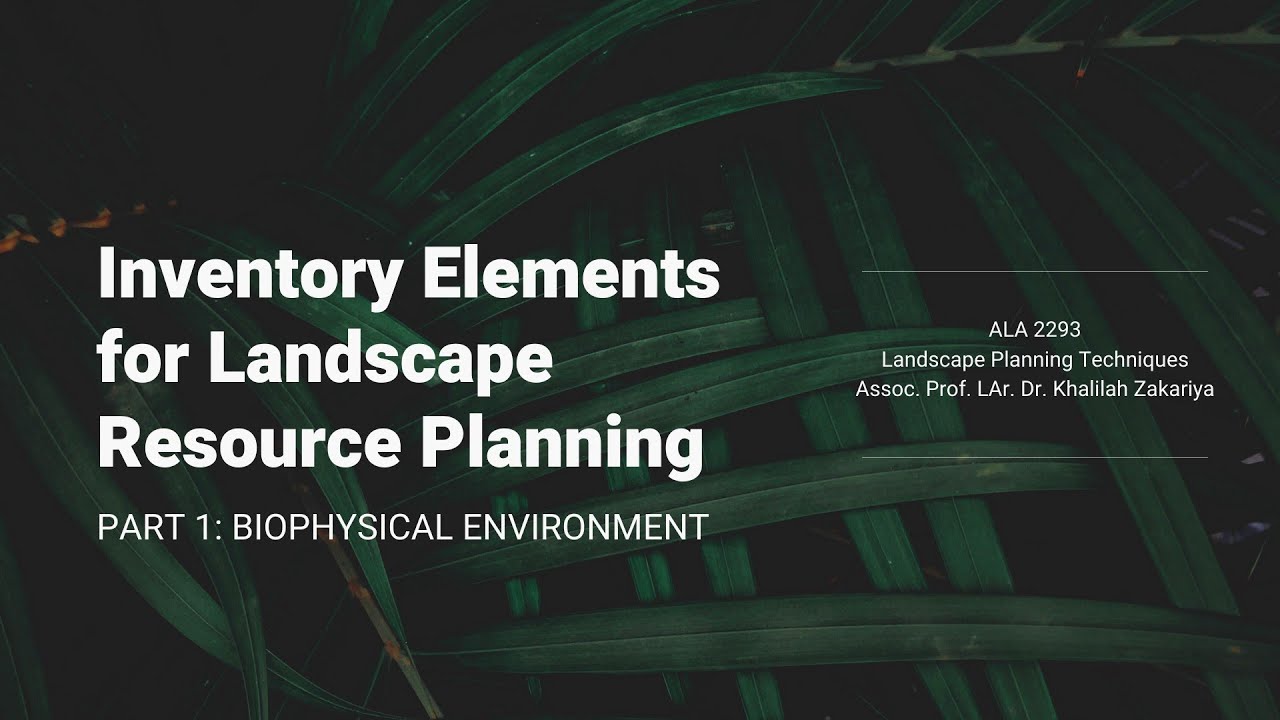 Part 1: Inventory Elements for Biophysical Environment - YouTube