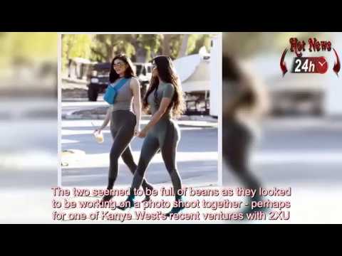 Kim Kardashian and Kylie Jenner Sexy look in Calabasas