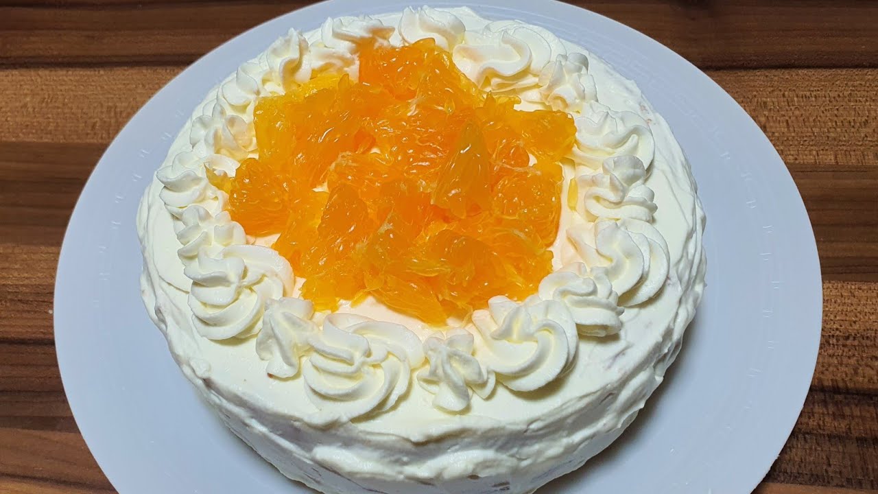 Tangerine Cake with Homemade Tangerine Filling & Whipped Cream Frosting ...