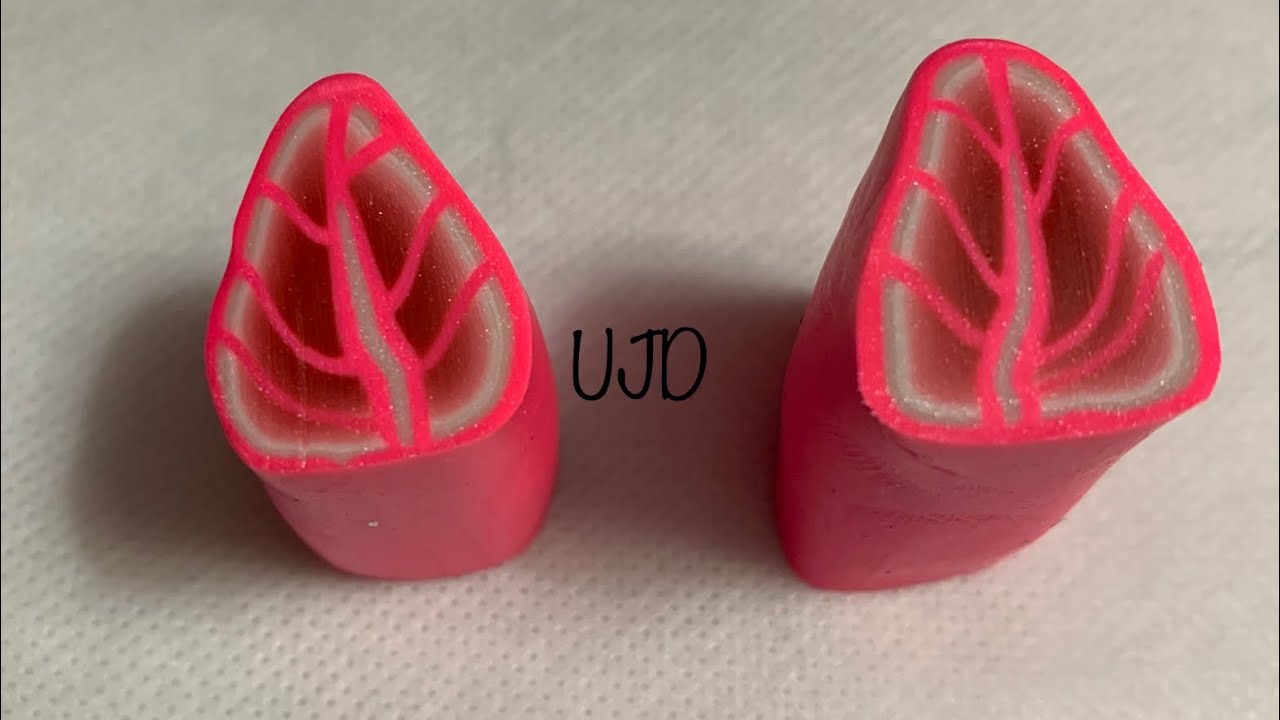 How to make a very simple leaf cane polymer clay - YouTube