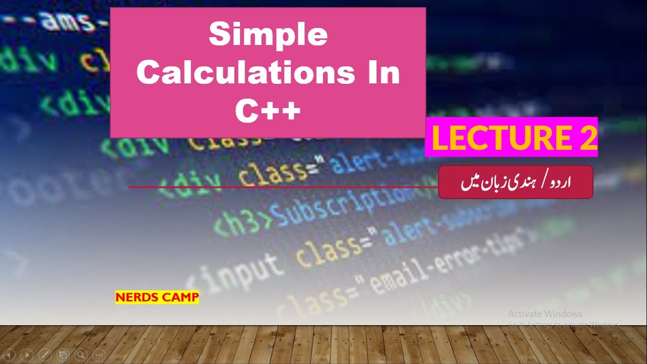  Simplecalculations in C In Urdu Hindi Lecture 2 Learn C In