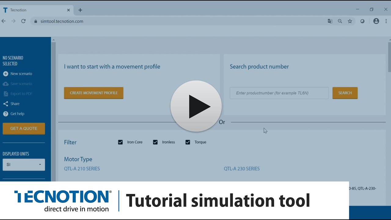 Introduction to the online motor selector - simulation tool - YouTube
