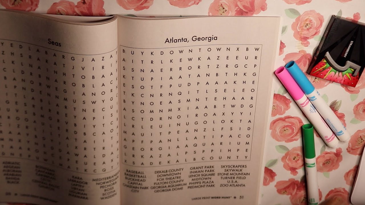 ATLANTA GEORGIA WORD SEARCH ASMR EXTRA CHEWING GUM - YouTube