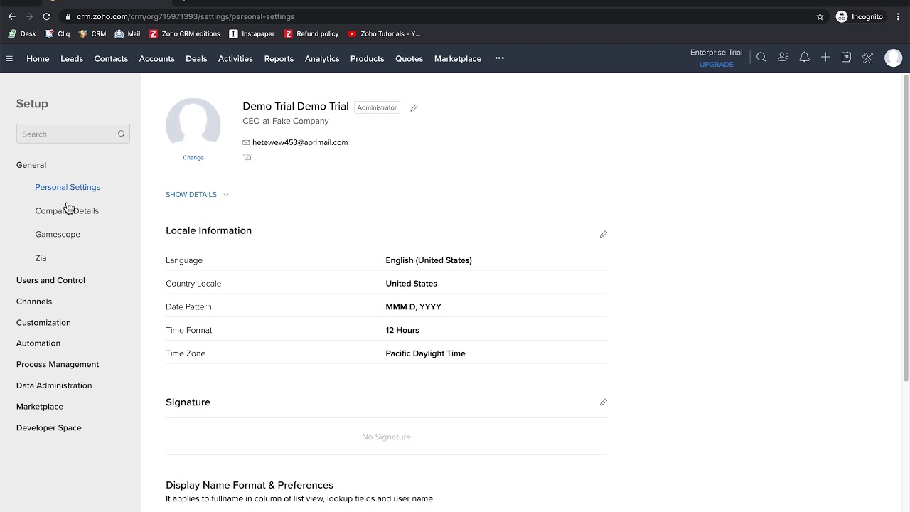 Delete Zoho CRM Account Walkthrough - YouTube