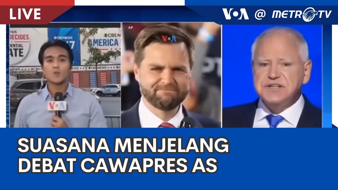Laporan VOA untuk Metro TV: Suasana Menjelang Debat Cawapres AS - YouTube
