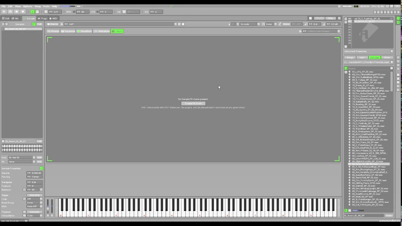renoise 101 / how to add effects to samples and tracks ? - YouTube