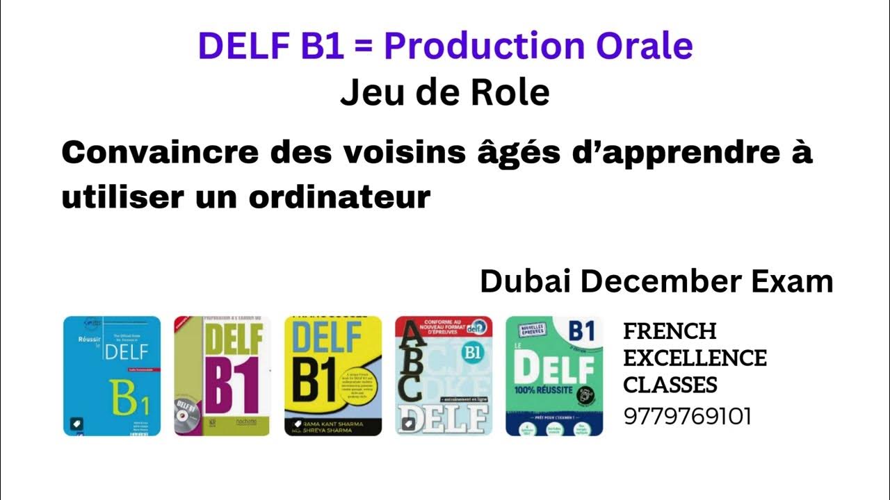 DELF B1 Production Orale Jeu de Rôle, #delfexam #delfb1 #frenchspeaking ...