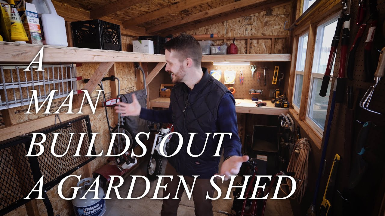 How To Organize A Shed (Shelving, Work Bench, Tool Storage) - YouTube
