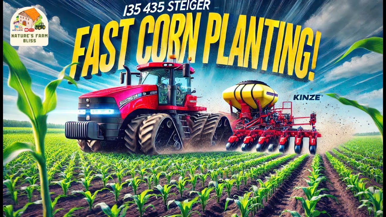 🚜 Case IH 335 Steiger 4WD + Kinze 16-Row Planter 🌽 Planting Corn ...