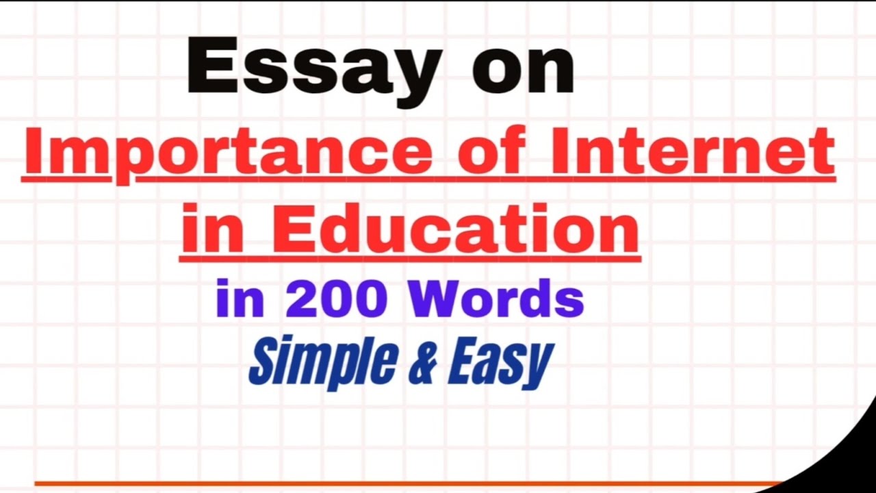 Essay on Importance of Internet in Education in 200 Words |Short Essay ...