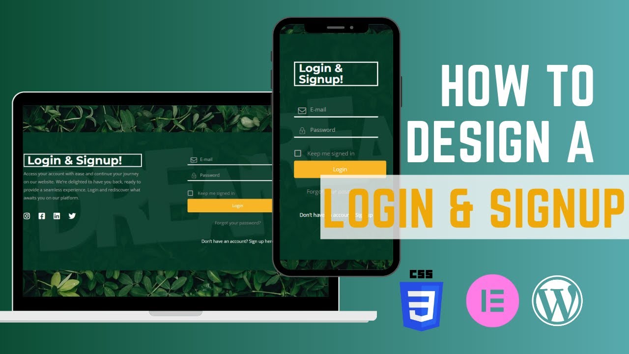 How to Design Login & Sign-Up Pages with Elementor - YouTube