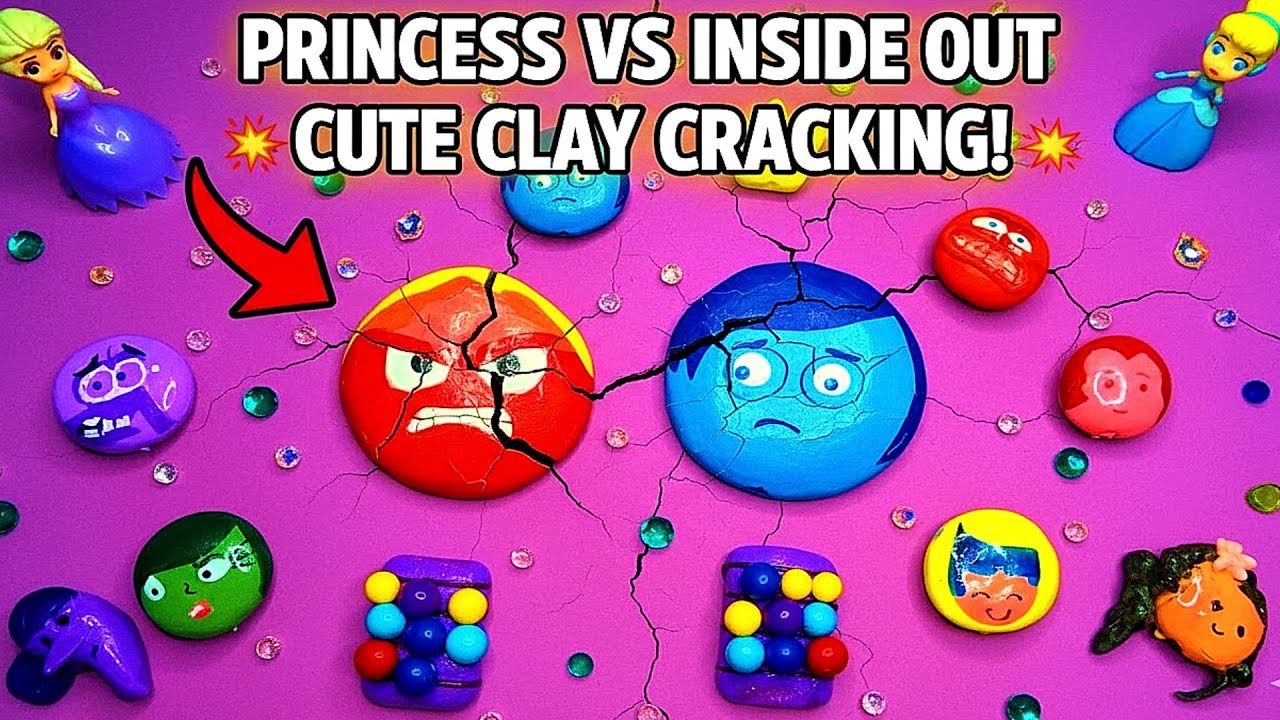 “💖 Inside Out VS Princess 👑 Cute Clay Cracking ASMR | So Satisfying ...