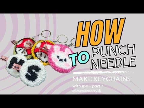 EASY MAKING KEYCHAINS~how to punch needle for beginners~punch needle ...