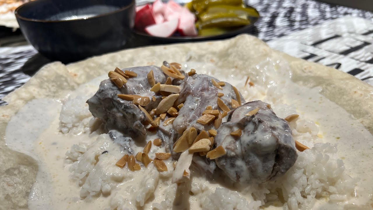 Mansaf recipe (Lamb, yogurt, and rice) - YouTube