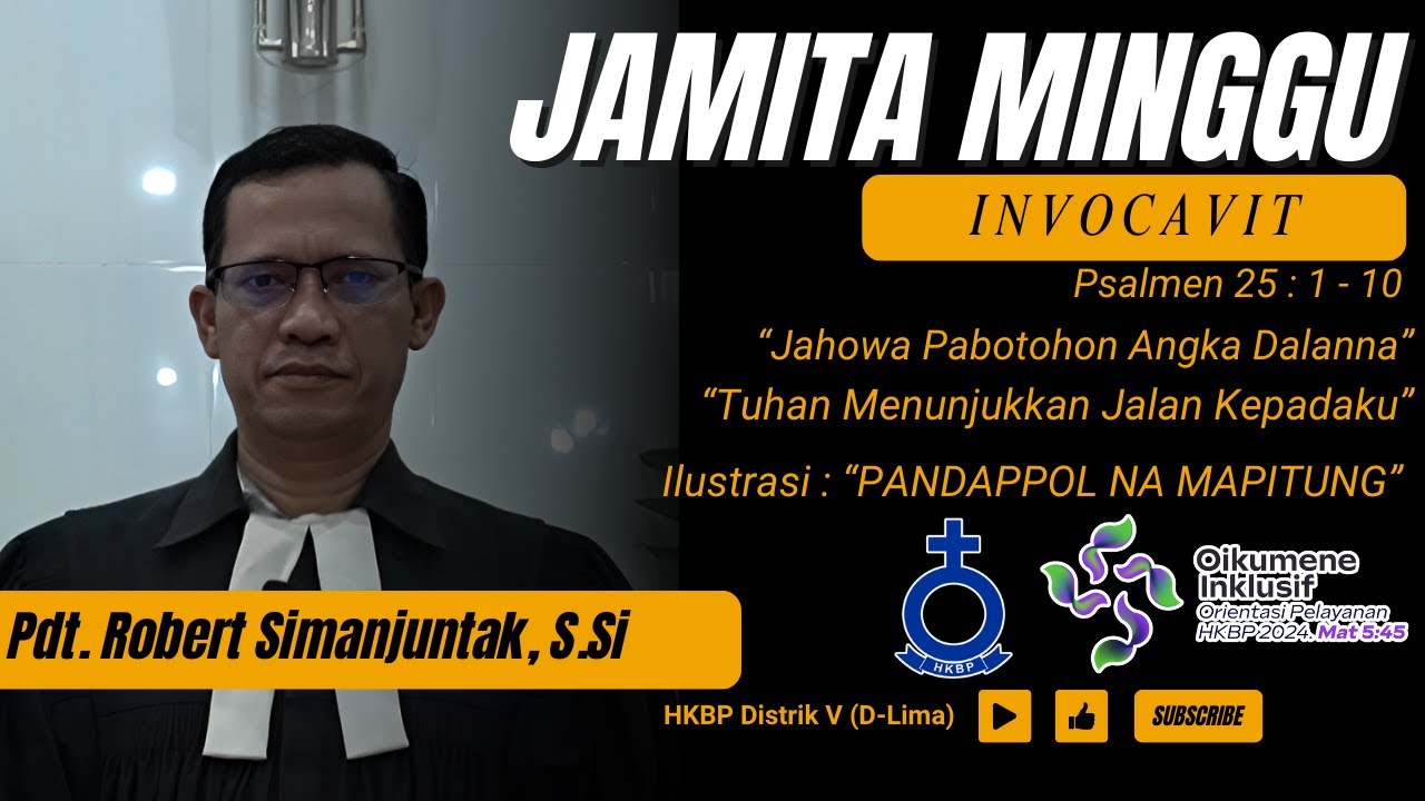 Jamita Minggu | Psalmen 25 : 1 - 10 | Minggu, 18 Februari 2024 - YouTube