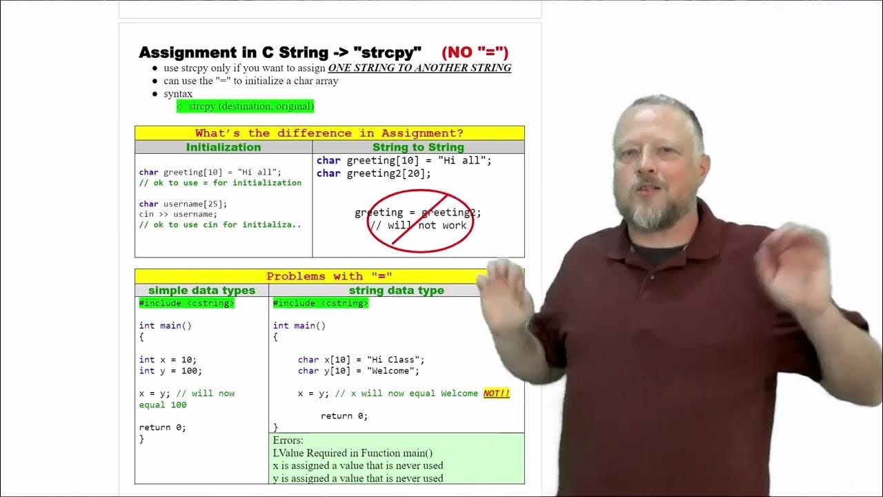 4 - Assignment in C String using strcpy - YouTube