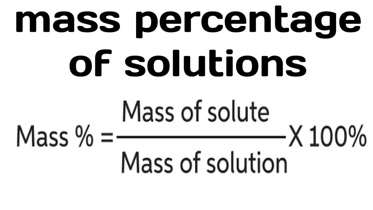 Concentration of solutions // Mass Percentage - YouTube
