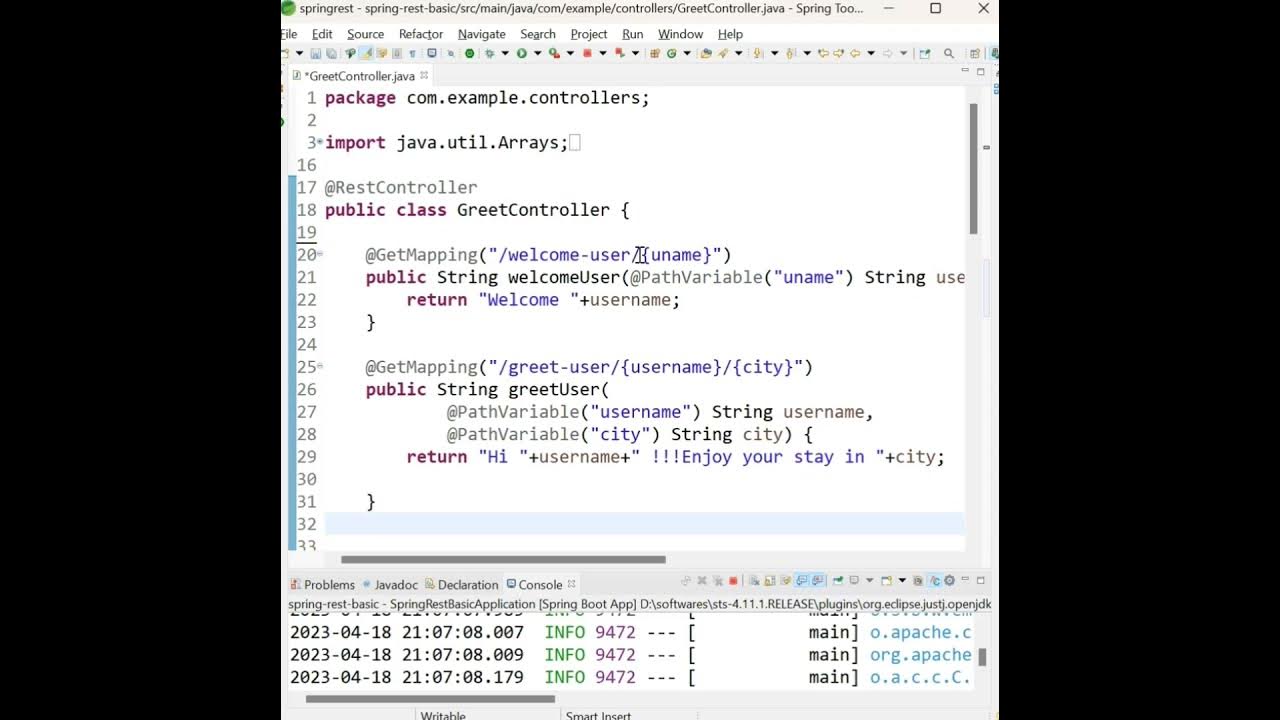 Spring Boot Test The Restapi Using Pathvariable Annotation In Postman App Youtube