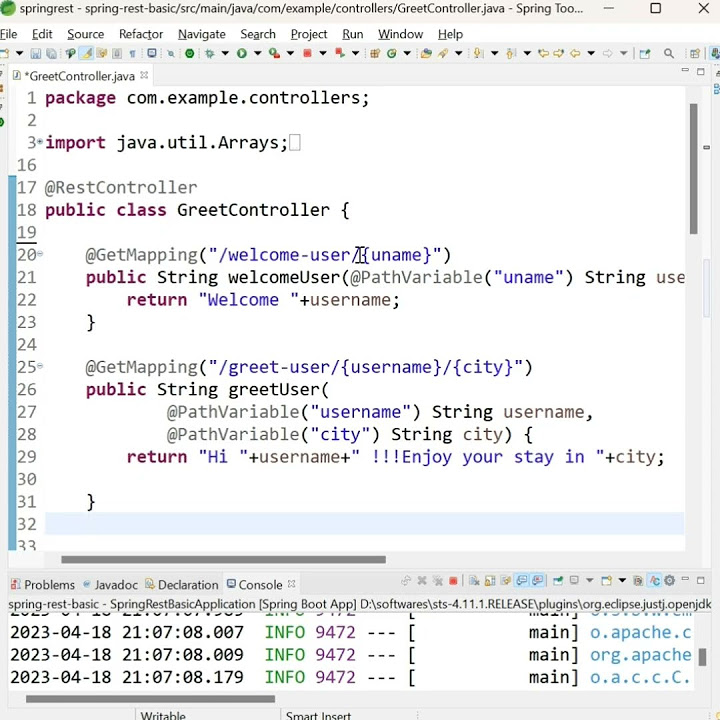 Spring Boot Test The Restapi Using Pathvariable Annotation In Postman App Youtube