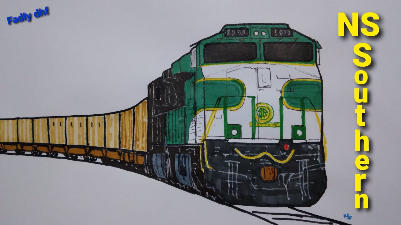 Norfolk Southern 8099 heritage unit | how to draw trains - YouTube
