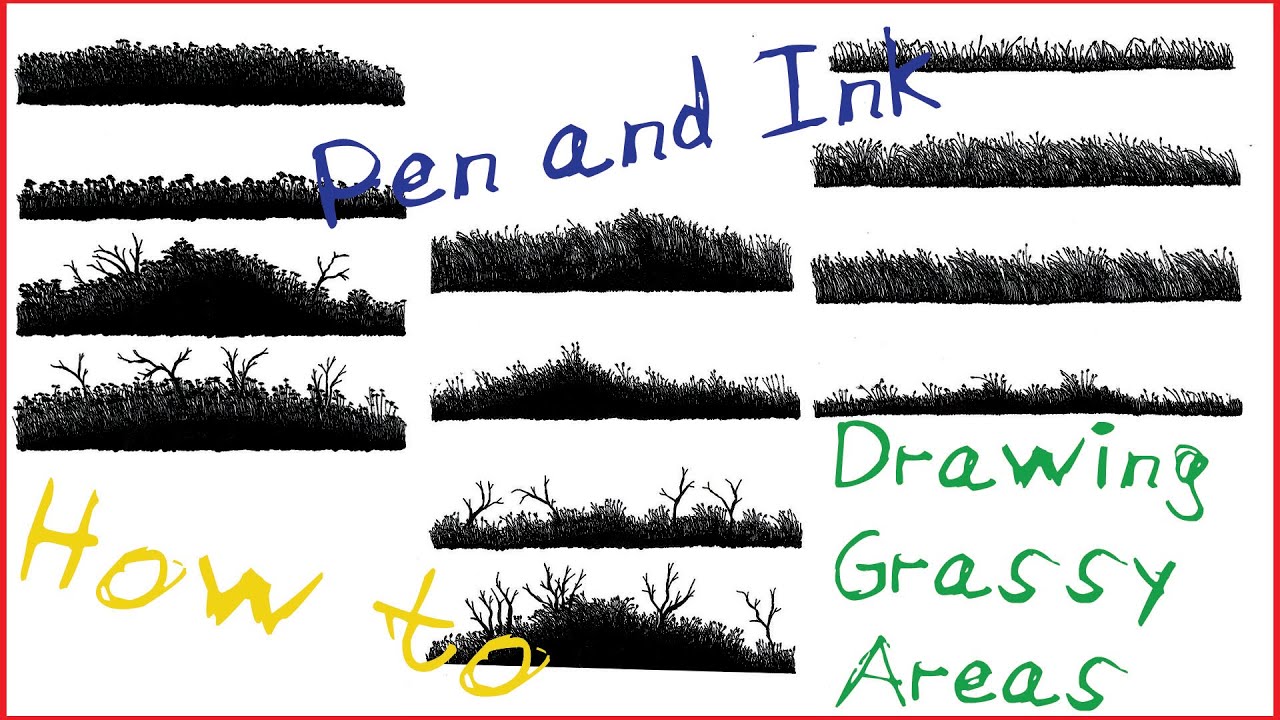 How to Draw Grassy Areas | Pen and Ink Drawing Techniques - YouTube