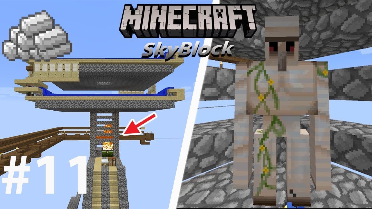 Minecraft Skyblock #11 Iron Golem Farms - Timelapse - YouTube