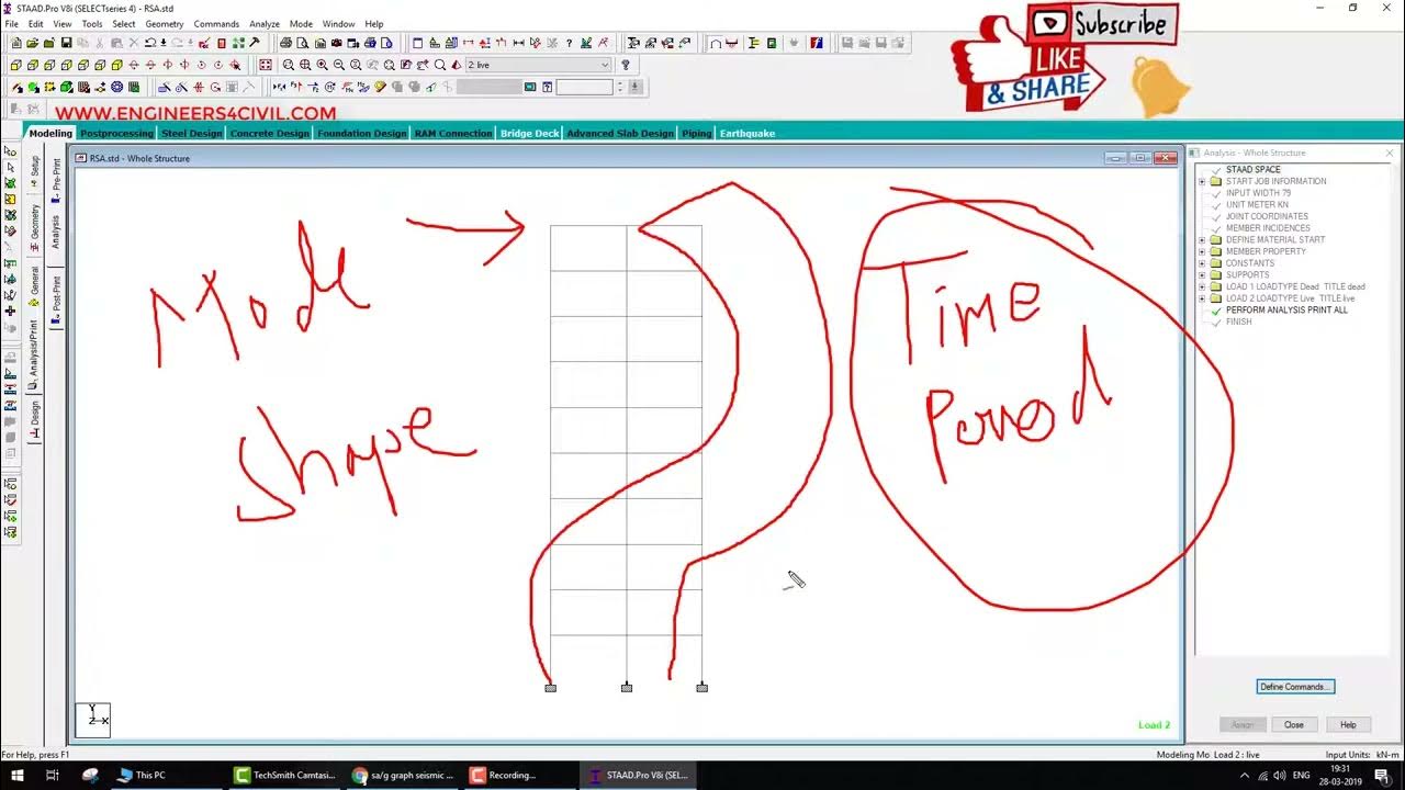 Response Spectrum Dynamic Analysis in Staad pr - YouTube