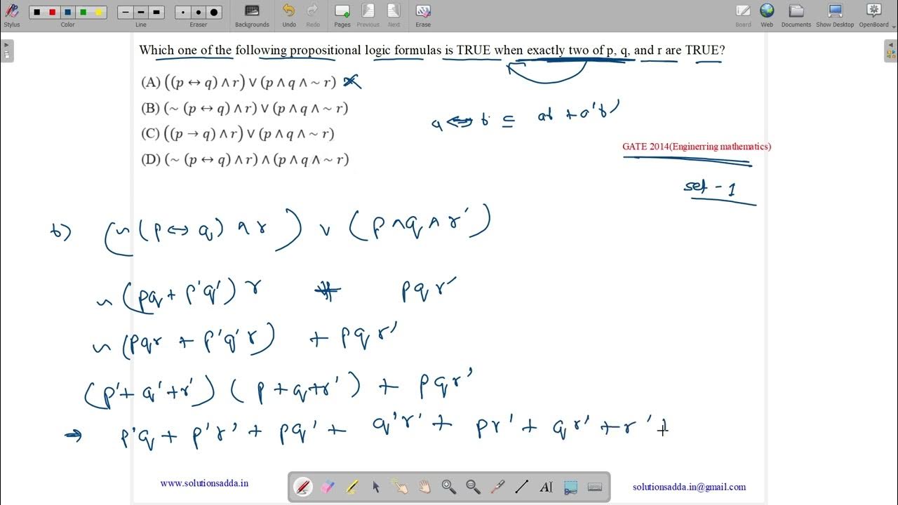 Gate 2014 Set 1 Em Propositional Logic Gate Test Series Solutions Adda Explained By