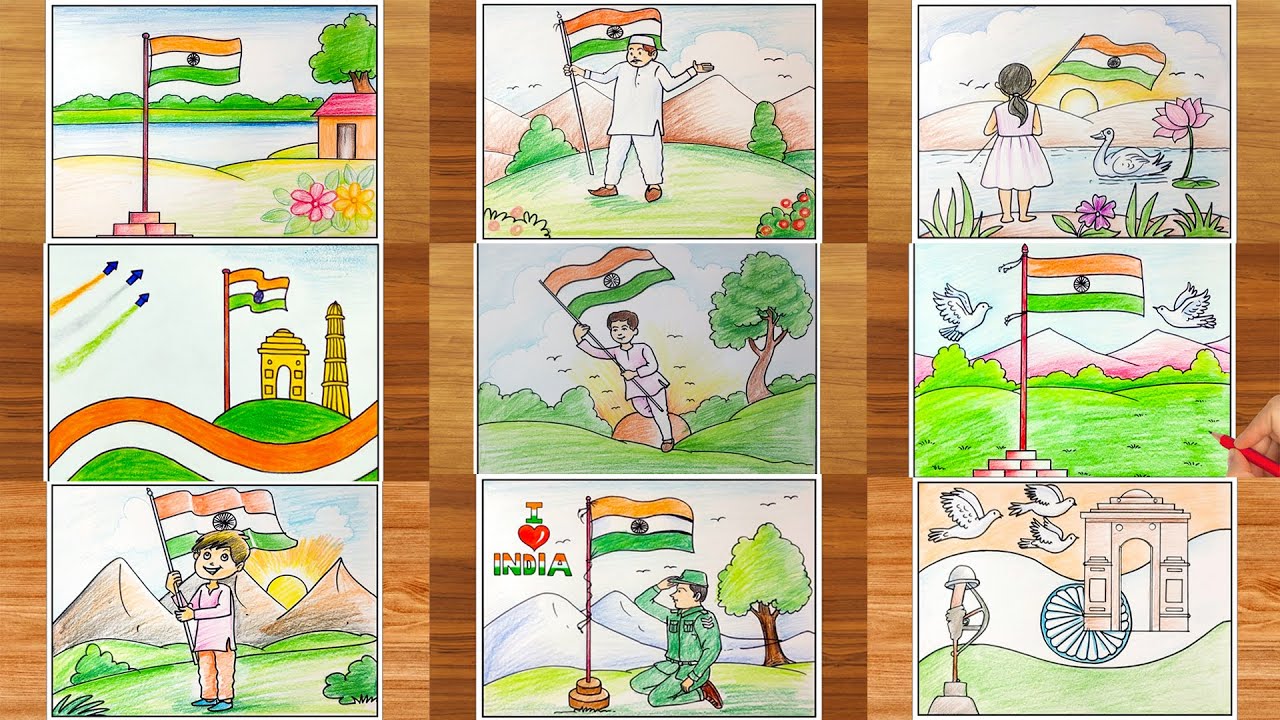 Independence Day Drawing Ideas Easy | Independence Day Poster Drawings ...