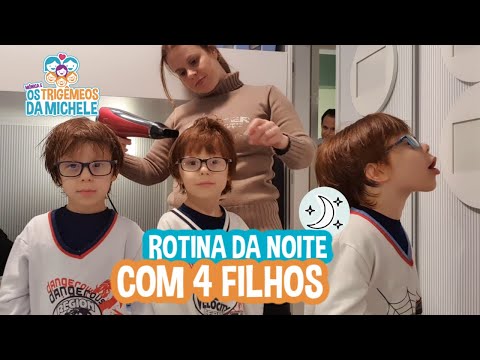 ROTINA DA NOITE COM 4 FILHOS | Mônica e Os Trigêmeos da Michele