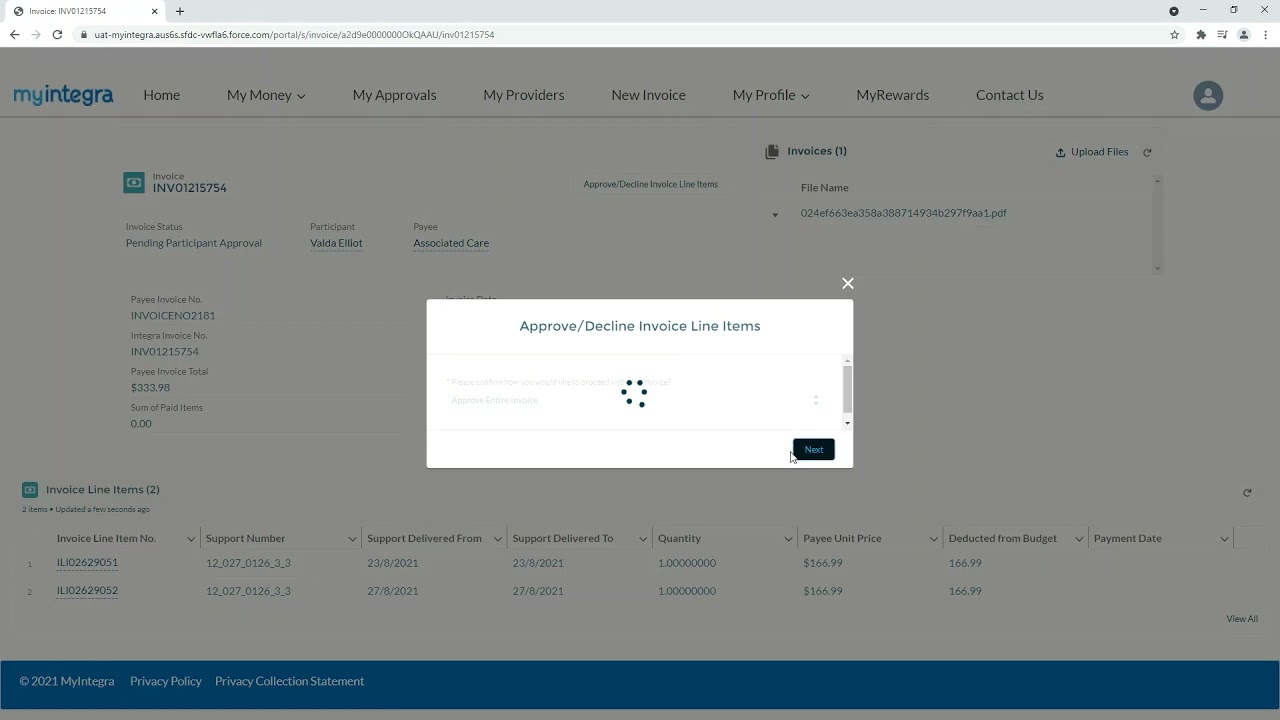MyIntegra Plan Management Portal - How to approve an invoice - YouTube