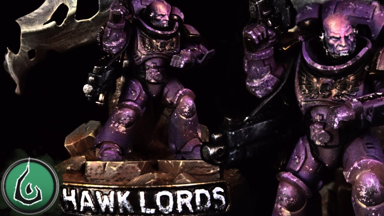 Painting Tutorial WH40K Hawk Lords Grimy With Custom Base! - YouTube