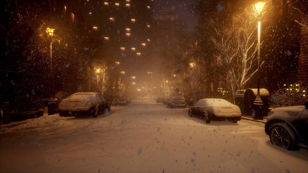 Quiet Snowy Night in the Empty City | Peaceful Winter Ambience with ...
