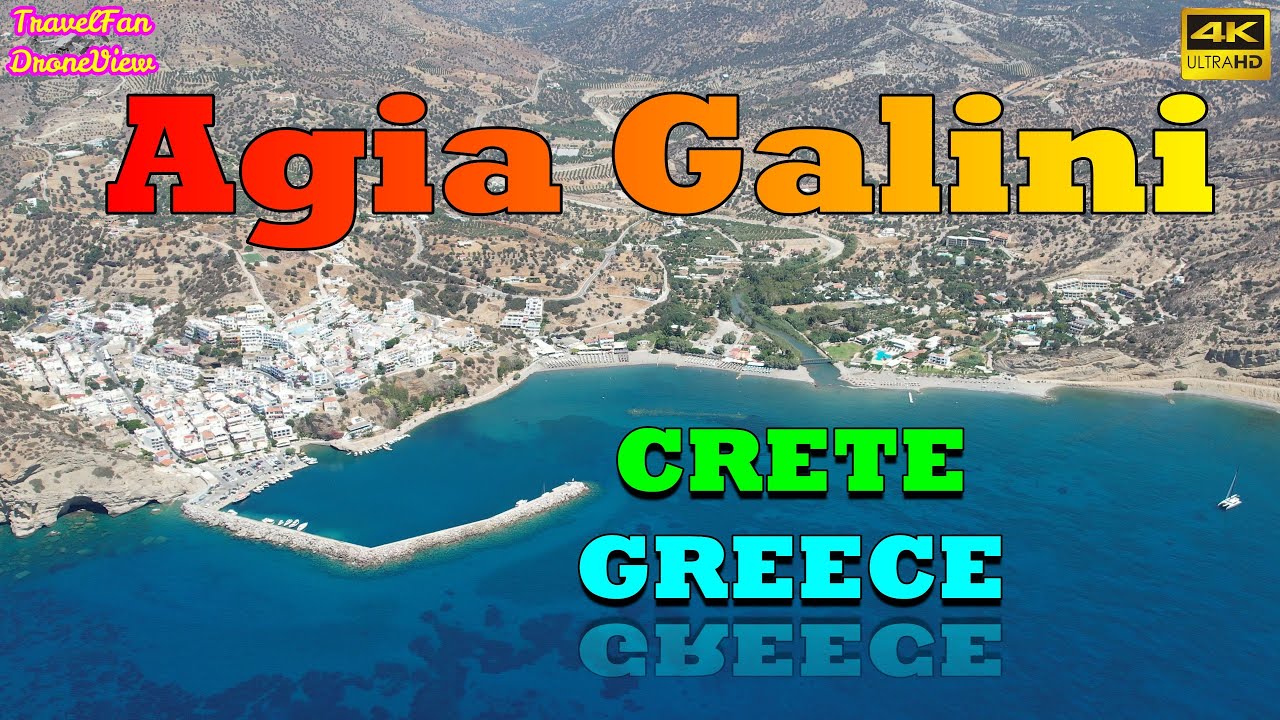 AGIA GALINI 🔵CRETE🔵 🇬🇷 GREECE 🇬🇷 by drone【4K】(Subtitles in multiple ...