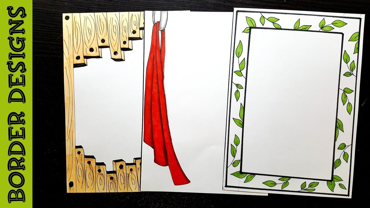 Border designs on paper|Border Designs|Project work Designs|Borders ...