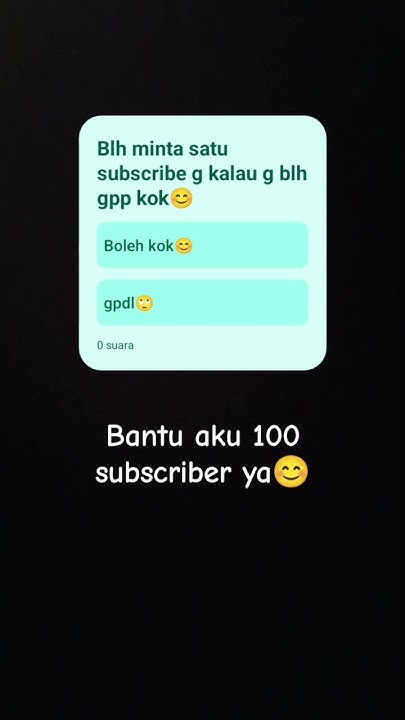Bantu aku 100 subscriber 🥺 - YouTube