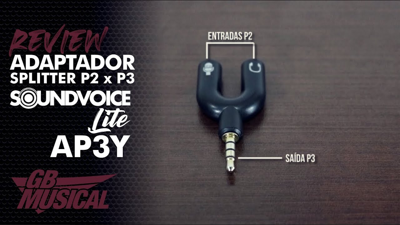 ADAPTADOR SPLITTER P2 X P3 SOUNDVOICE LITE AP3Y (FONE E MICROFONE ...