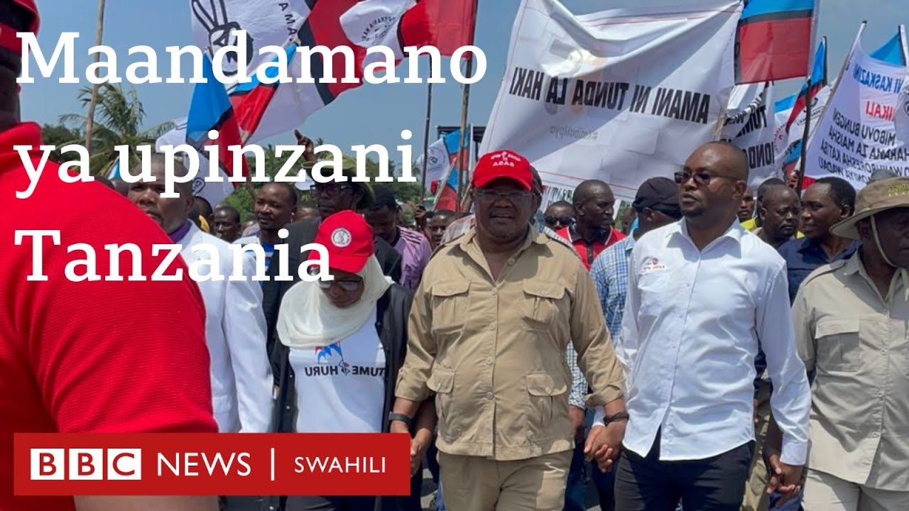 Maandamano ya chama cha upinzani cha Tanzania - YouTube