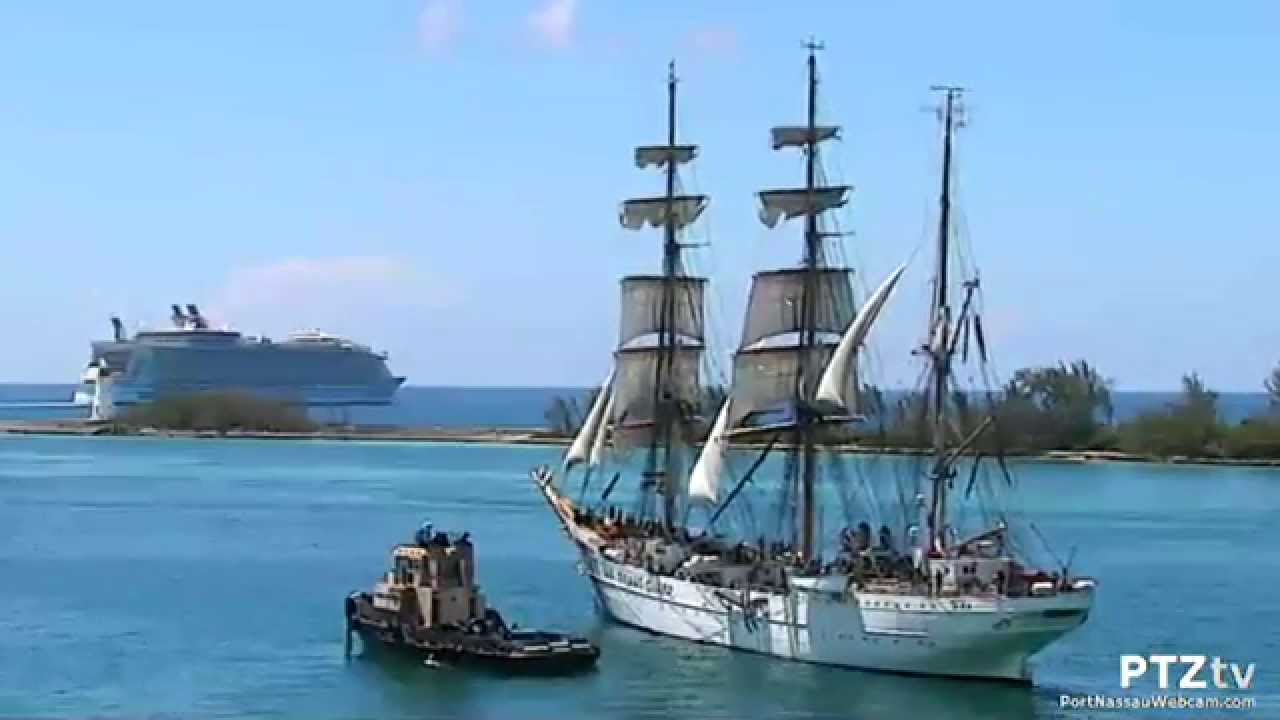 U.S. Coast Guard Barque Eagle Departs Nassau on 5-31-2015 - YouTube