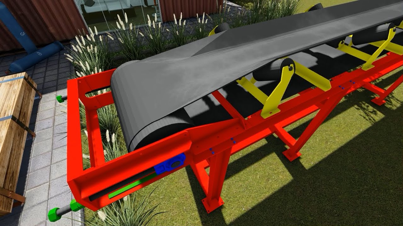Trough Belt Conveyor design with Sketchup & Lumion Rendering - YouTube