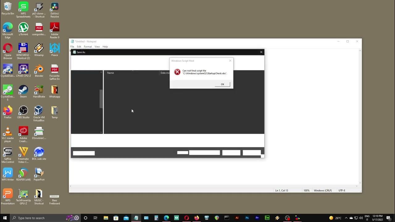 StartupCheck.vbs and Maintenance.vbs error message - YouTube