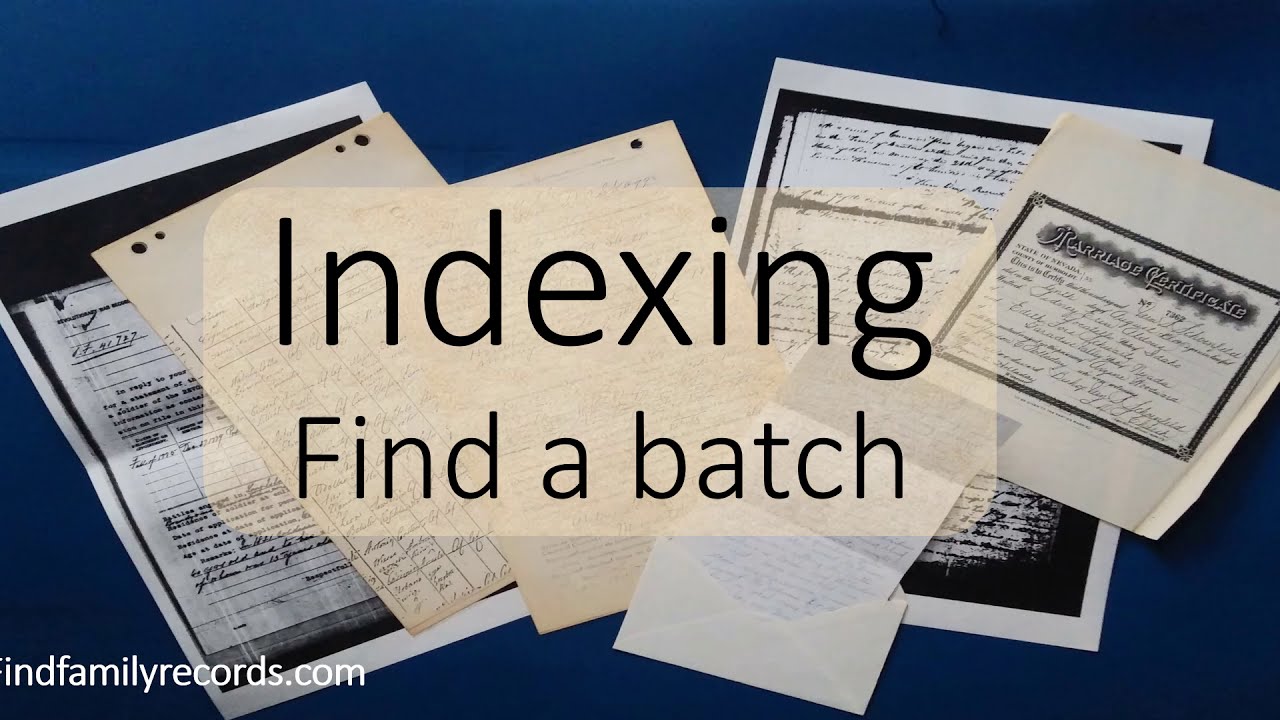 Finding a batch to index in Family Search - YouTube