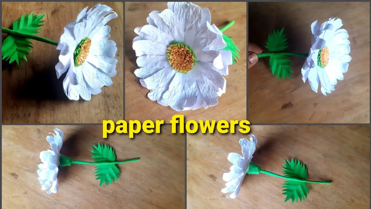 Paper flowers crafts|white color paper flowers crafts | paper flowers# ...