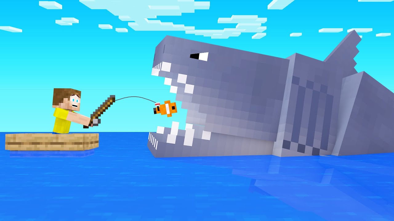 Fishing FOR SHARKS In Minecraft! - YouTube