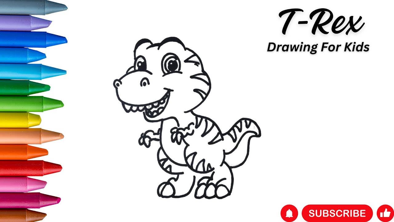 How to draw T-rex🦖#art #cartoon #cartoondrawing - YouTube