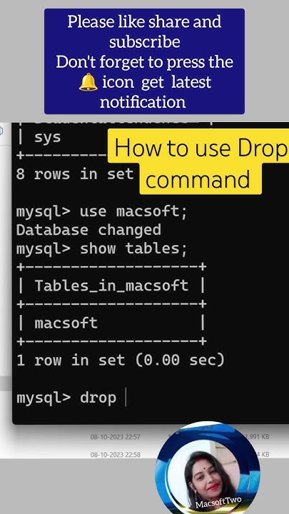 how to use the drop command| how to delete a database | what is drop command in MySQL - YouTube