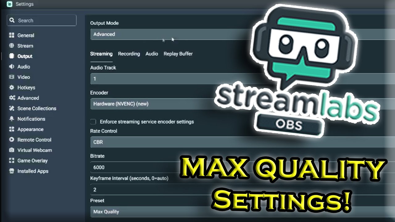 SLOBS Best Video/Output Settings in 5 Minutes - YouTube